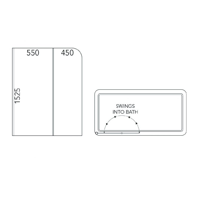 2 Panel Bath Screen – Symphony Showers