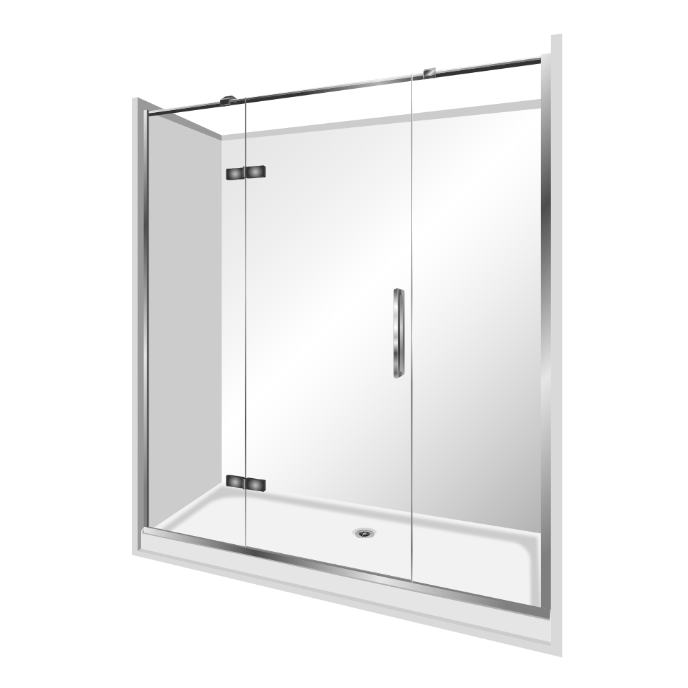 Frameless Pivot Alcove 900 x 1700 x 900 – Symphony Showers