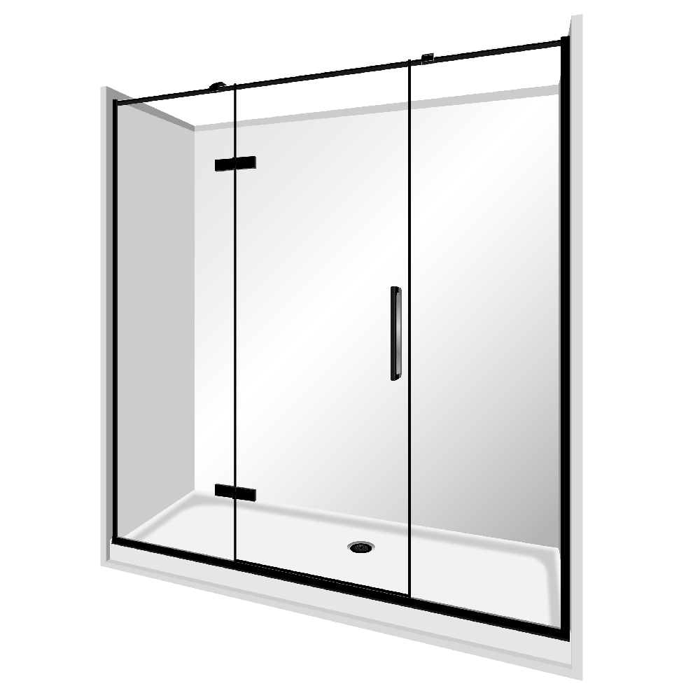Frameless Pivot Alcove 900 x 1800 x 900 – Symphony Showers